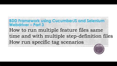 Cucumberjs Bdd Framework With Selenium Webdriver Part3 Youtube