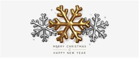 premium vector merry christmas and happy new year xmas background 3d render volume snowflake