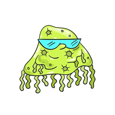 미생물 낙서 바이러스 스케치 박테리아 세포 세균 알레르기 질병 기생충 단세포 유기체 귀여운 만화 미생물 감염 재미 미생물 외계인