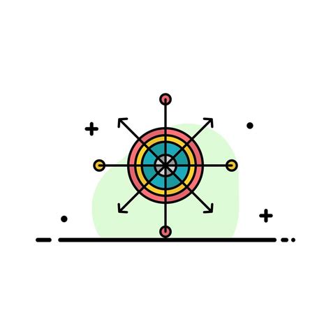 focus board dart arrow target business flat line filled icon vector