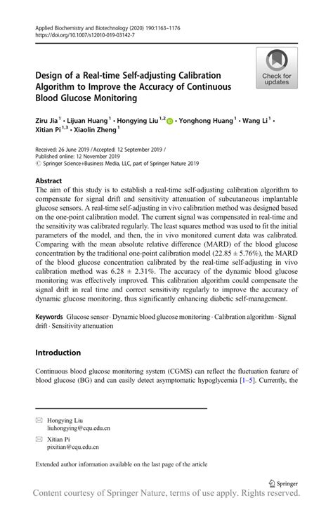 Design Of A Real Time Self Adjusting Calibration Algorithm To Improve
