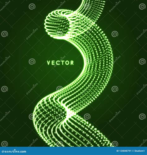 Spiral Connection Structure Abstract Grid Design 3d Vector Illustration For Science Stock