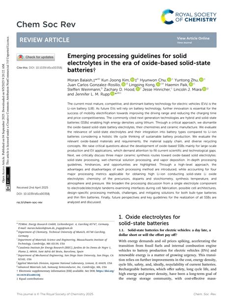 Pdf Emerging Processing Guidelines For Solid Electrolytes In The Era