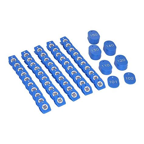 【楽天市場】【10 Off】番号札 クリップ クローク札 親子札 スチロールクロークチケットa型 101～150 青：ショップスアシスト 楽天市場店