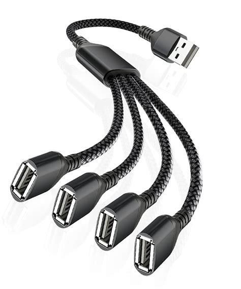 Basesailor USB Splitter Y Cable 1M USB A 1 Male To 2 Female Extension Cord Converter Dual Double