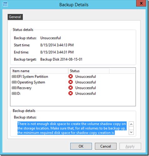 Windows Server 2012 R2 Backup Fails Windows Sbs And Essentials Blog