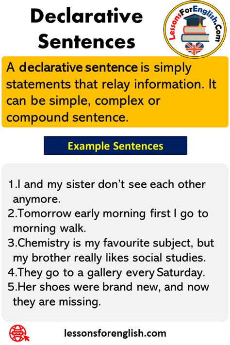 5 Examples Of Declarative Sentences