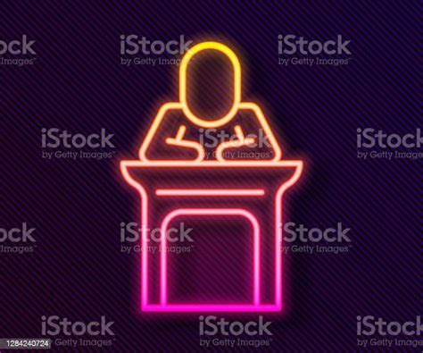 검은 색 배경에 고립 된 빛나는 네온 라인 판사 아이콘 벡터 결정에 대한 스톡 벡터 아트 및 기타 이미지 결정 경매 고소 Istock