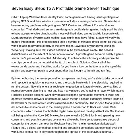 Nine Easy Steps To A Winning Game Server Techniquepfcvgpdfpdf Docdroid