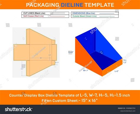 Custom Counter Display Box Dieline Template Stock Vector Royalty Free 2308983703 Shutterstock