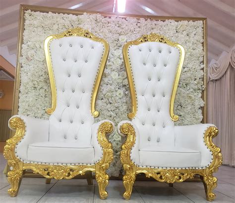 Gold And White Throne Chair For Rent Event Rentals Jamaica