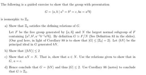 Solved The Following Is A Guided Exercise To Show That The Chegg Com