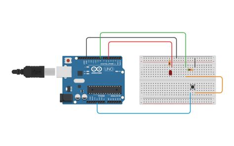 Circuit Design Lighting Led Using Button Tinkercad
