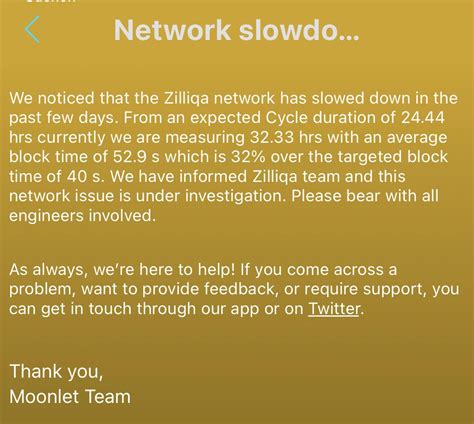what happens to zilliqa network i got this message from moonlet r