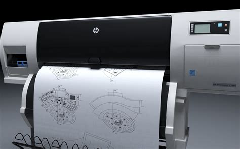 Hp Designjet T7100 Printer Plotter 3d Model Cgtrader
