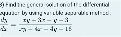 Solved Find The General Solution Of The Differentialequation