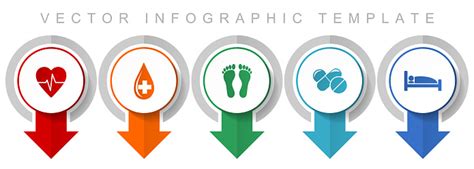 병원 아이콘 세트 심장 맥박 헌혈 발자국 마약 및 웹 디자인 및 모바일 응용 프로그램을위한 침대와 같은 기타 포인터 아이콘 현대적인 디자인 인포 그래픽 벡터 템플릿 0명에