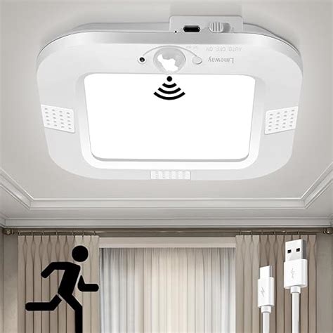 LINEWAY Battery Operated Ceiling Light Rechargeable Motion Sensor Closet Light Indoor Wireless