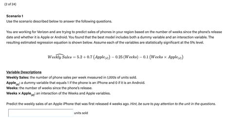 Solved 2 Of 24 Scenario 1 Use The Scenario Described Below