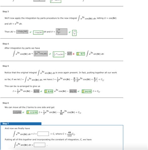 Solved Step 3 We Ll Now Apply The Integration By Parts Chegg Com