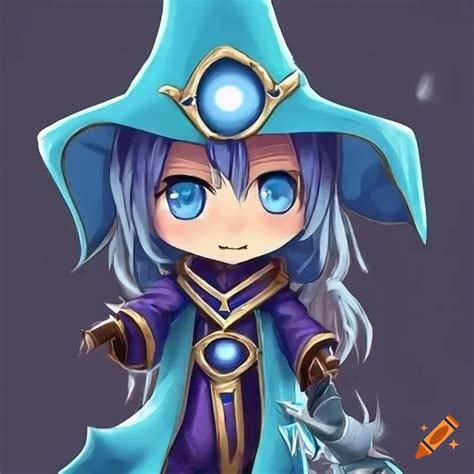 Chibi Mage With Blue Eyes Design