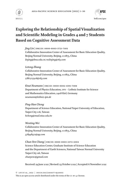 Pdf Exploring The Relationship Of Spatial Visualization And Scientific Modeling In Grades 4
