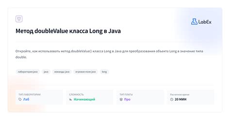 Изучите метод Doublevalue класса Long в Java Labex