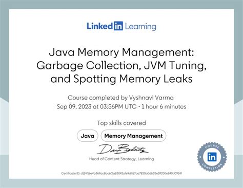 Vyshnavi Varma On Linkedin Certificate Of Completion