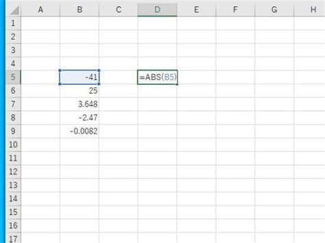 ABS関数絶対値 Using Excel