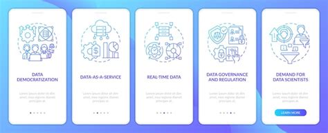 Premium Vector Data Science Trends Blue Gradient Onboarding Mobile