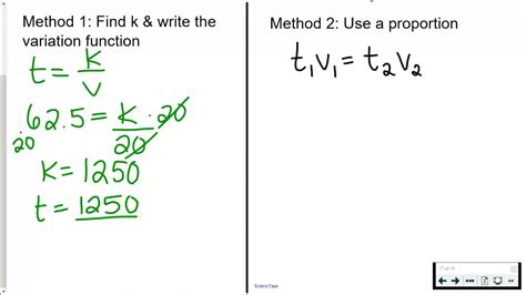 Inverse Variation Word Problem YouTube