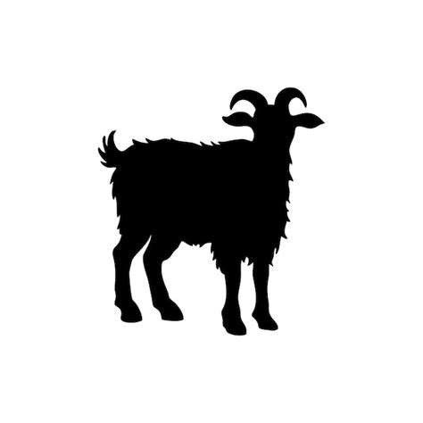 Premium Vector Goat Silhouette Icon Symbol Logo Black Design Vector Illustration
