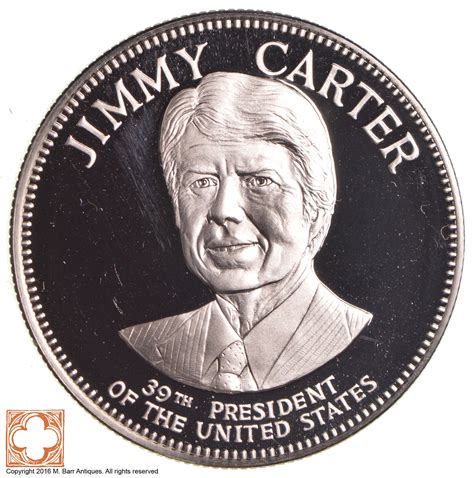 Rare Silver 33 1 Grams 39th U S President Jimmy Carter Round 999 Fine