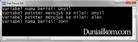 Pengertian Dan Cara Penggunaan Tipe Data Pointer Pascal Duniailkom