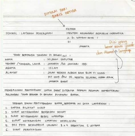 Contoh Cv Tulis Tangan Yang Benar Contoh Daftar Riwayat Hidup CV Yang Baik Dan Benar