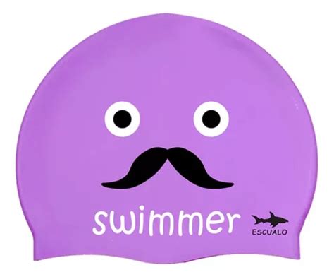Gorra Natación Adulto Modelo Mostacho Escualo Color Lila Diseño De La Tela Silicon Talla