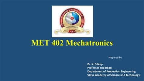 Mechatronics Ppt Robotics Technology And Computing