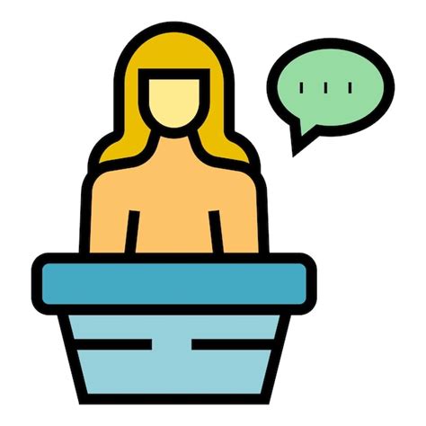 Premium Vector Conference Speaker Icon Outline Vector Seminar Presentation Corporate Lecture