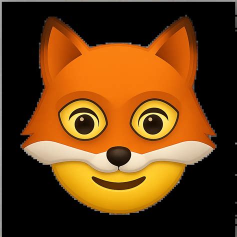 Face With Orange Fox Mask Emoji Digital Illustration Emoji Ai Emoji