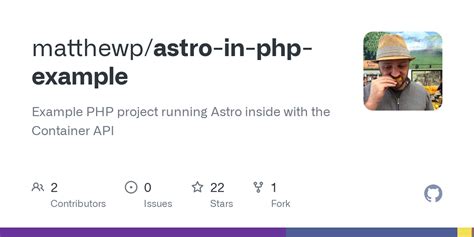 Github Matthewpastro In Php Example Example Php Project Running Astro Inside With The