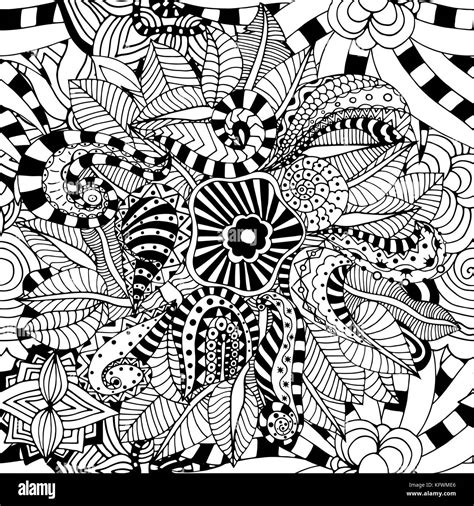 Seamless Abstract Hand Drawn Floral Pattern Vector Illustration Stock Vector Image And Art Alamy