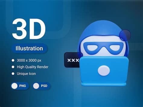 Premium Psd 3d Rendering Hacker Icon