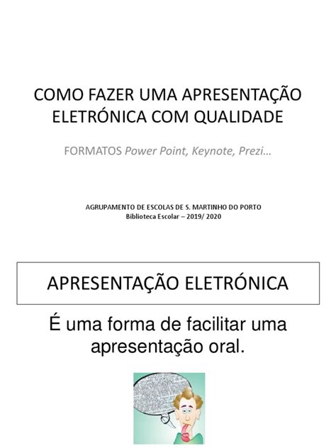 Dicas Para Apresentações Eletrônicas Pdf Imagem Eletrônicos
