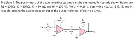Solved Problem The Parameters Of The Two Inverting Op Chegg Com