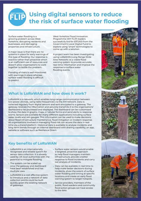 digital surface water flood warning system lorawan