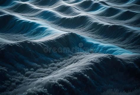 Abstract Image Of A Field Of Undulating Waves Resembling A Surreal Landscape Or A Digital