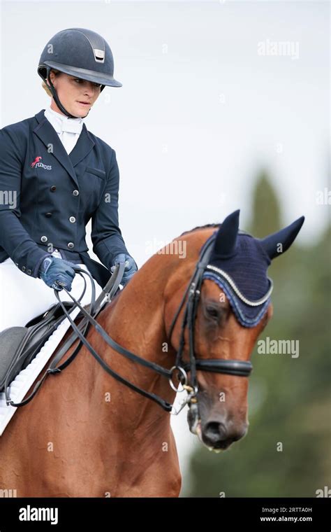 Julia Krajewski Of Germany With Ero De Cantraie During The Dressage Test At The Blenheim Palace