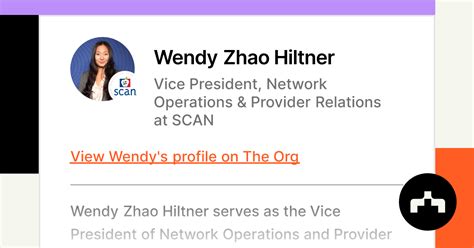 Wendy Zhao Hiltner Vice President Network Operations And Provider