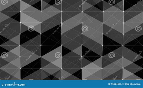 Plexus Of Abstract Lines Triangles And Dots Black Background Loop