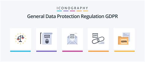 Gdpr Flat 5 Icon Pack Including Security Lock Commission Gdpr Mail Creative Icons Design